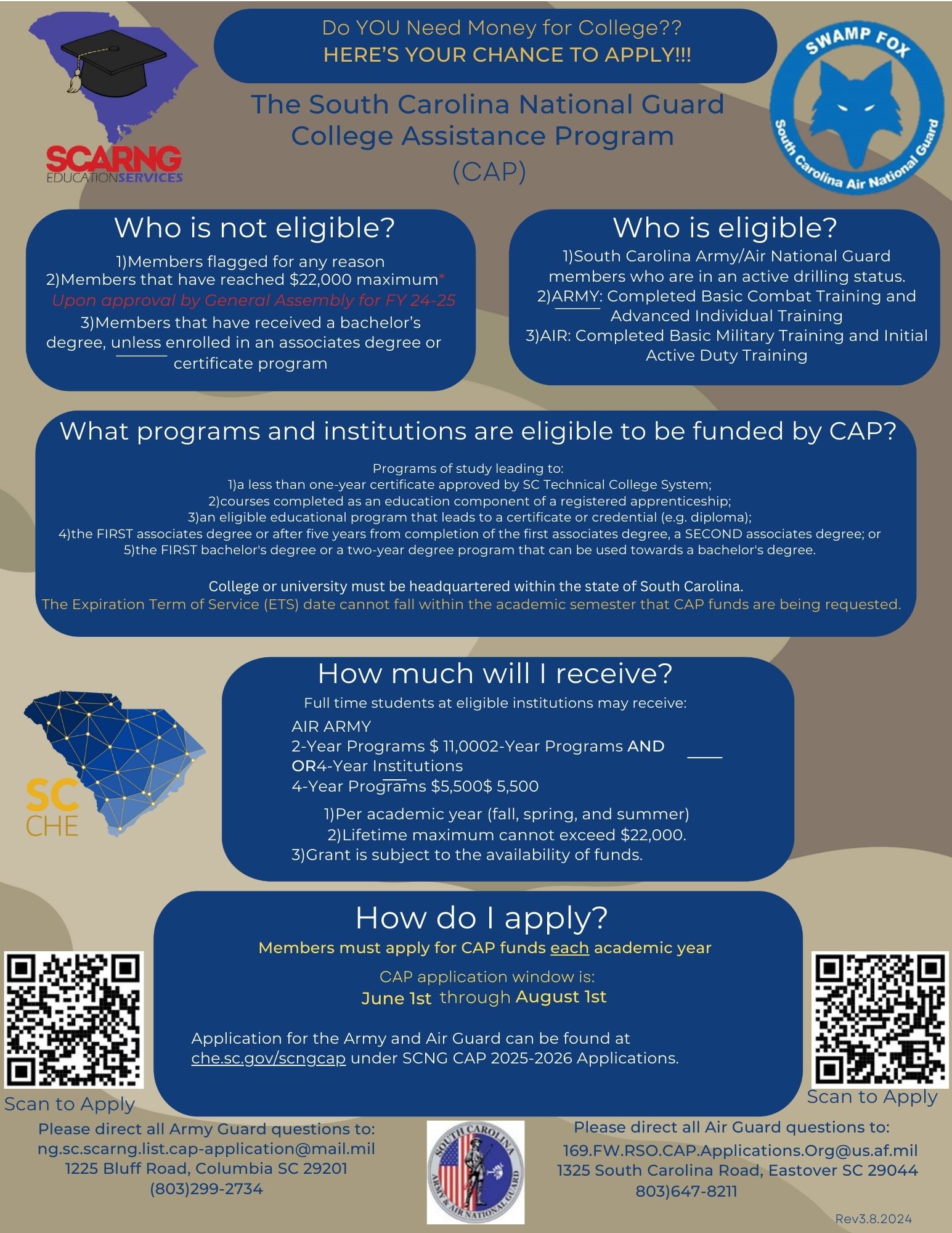 South Carolina National Guard College Assistance Program (SCNG CAP) | CHE